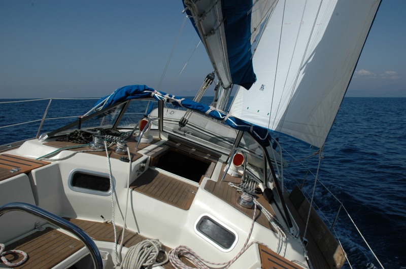 Onboard RYA training yacht - Corfu Sea School
